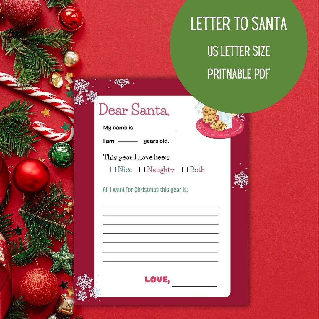 Carta a Santa / Carta a Santa Imprimible / Querido Santa / - Etsy España