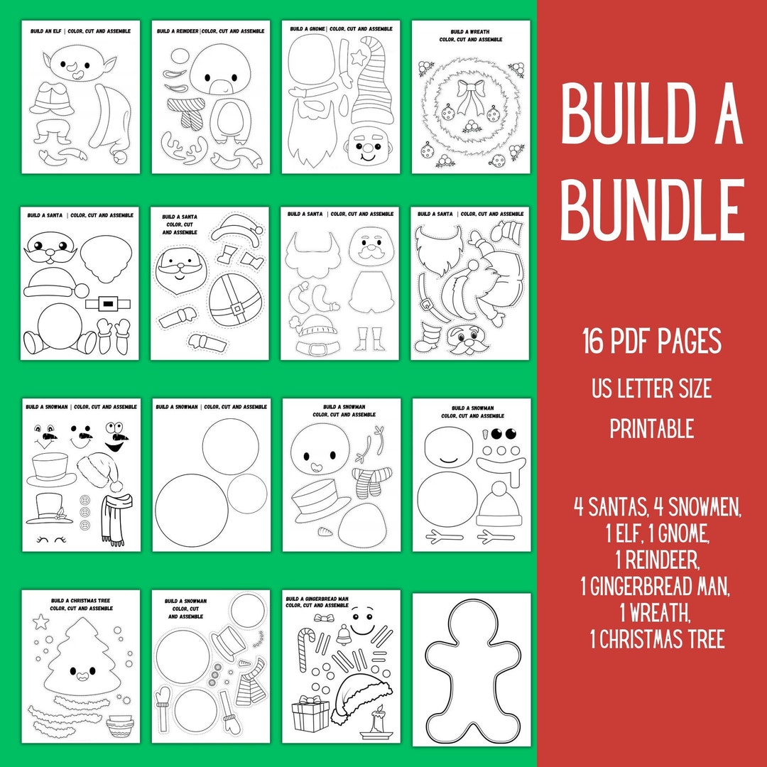 Build A Christmas Bundle, Christmas Craft, Build a Printable Craft ...
