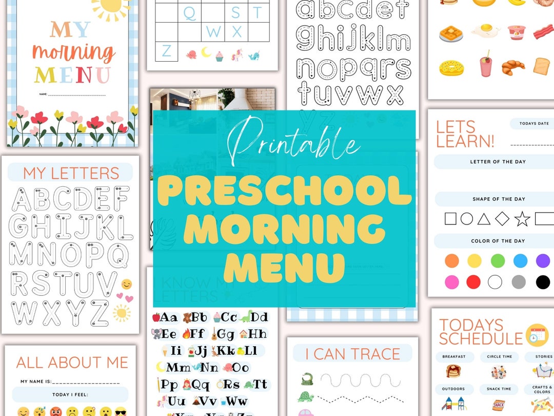Preschool Morning Menu Printable, Homeschool Preschool, Preschool ...