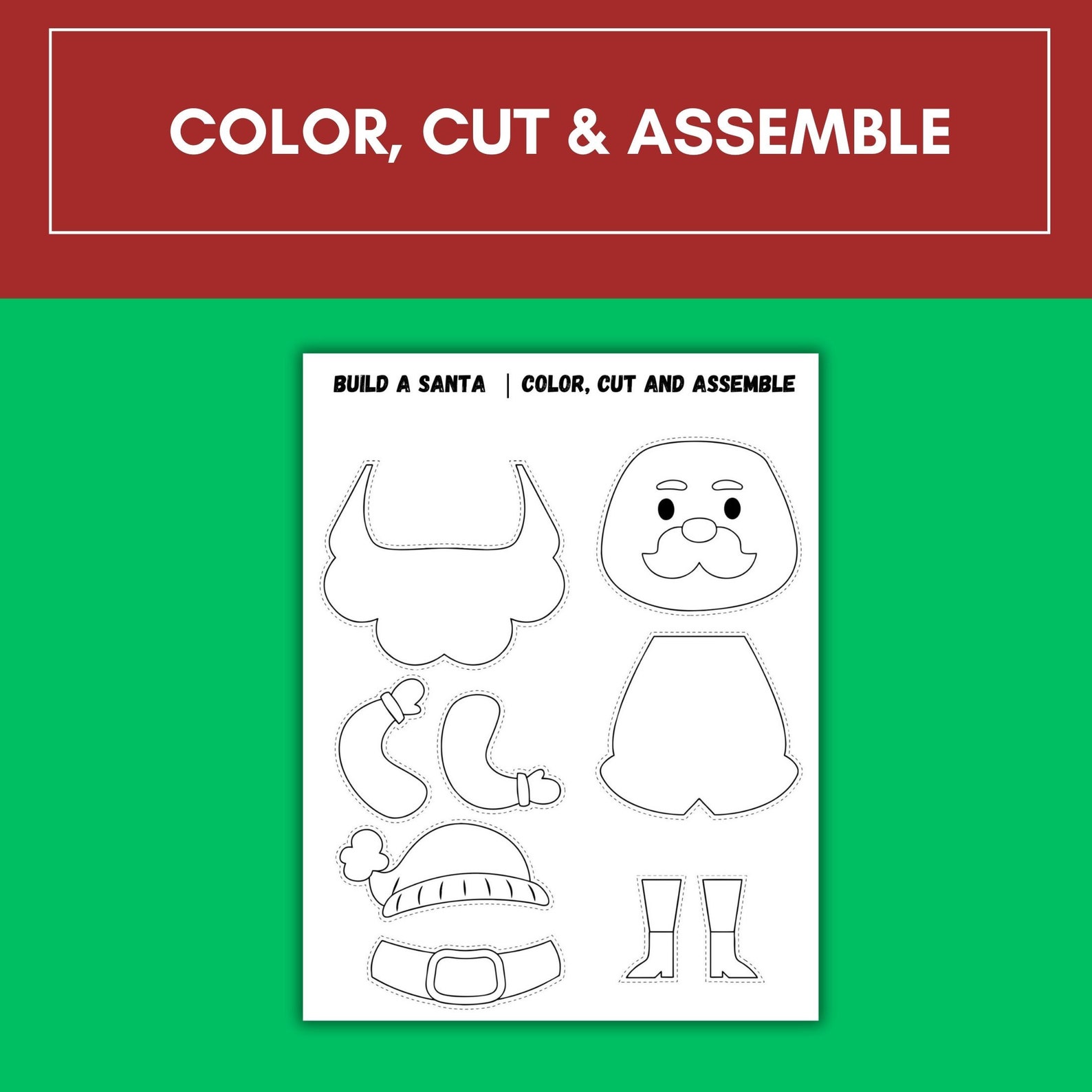 Build A Santa, Christmas Craft, Build a Santa Printable Craft ...