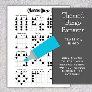 Bingo Patterns | Classic 5 Bingo | Printable Bingo Games | Bingo Game ...