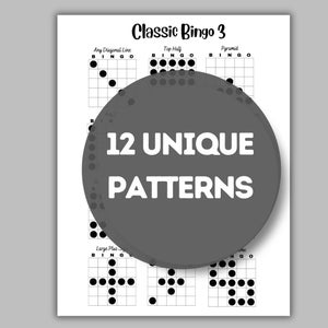 Bingo Patterns | Classic 3 Bingo | Printable Bingo Games | Bingo Game ...
