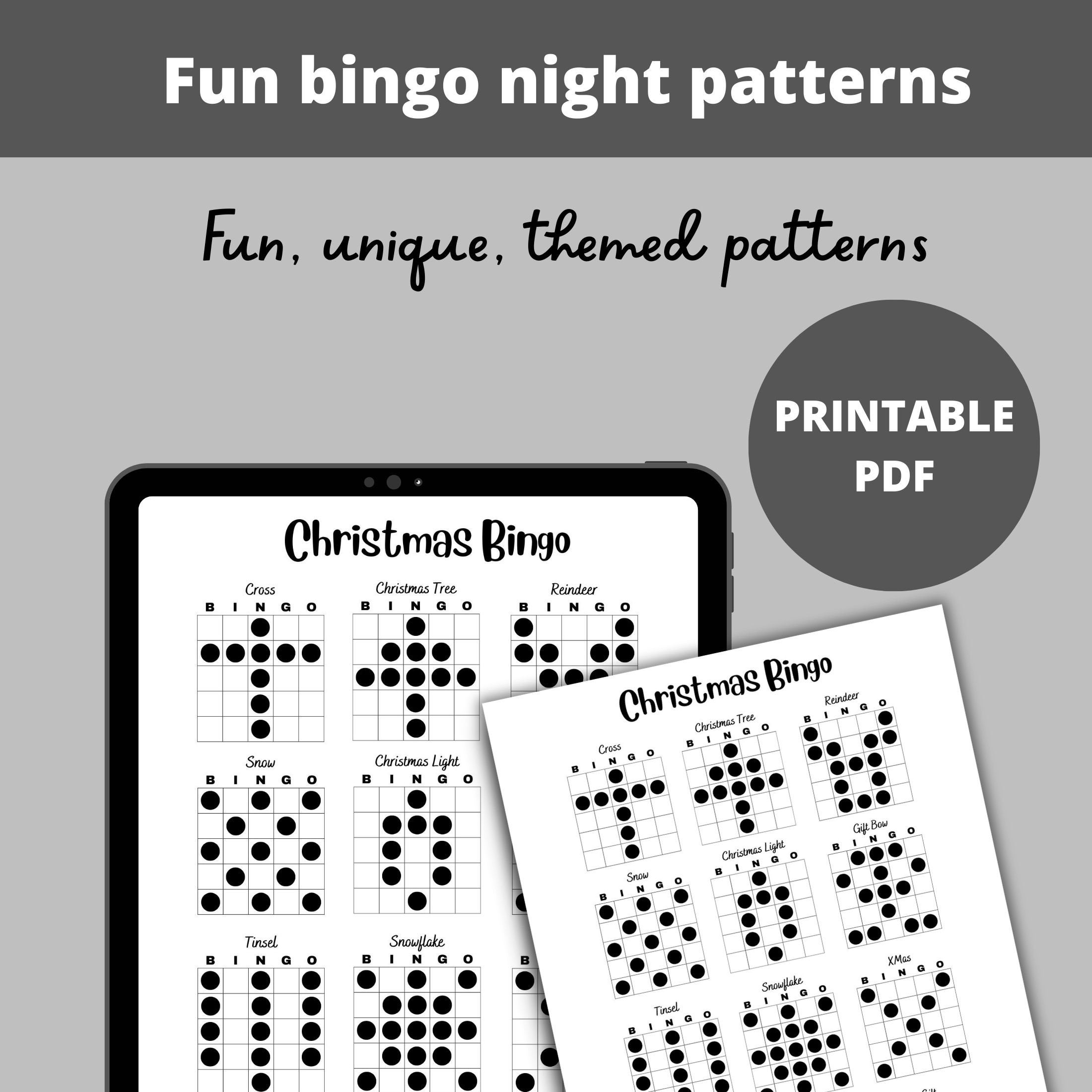 Bingo Patterns | Christmas Bingo | Printable Bingo Games | Bingo Game ...