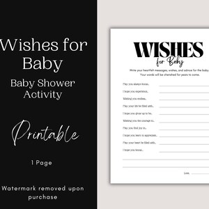 Baby Shower Game: Wishes for Baby - Printable Party Activity (PDF) - Etsy
