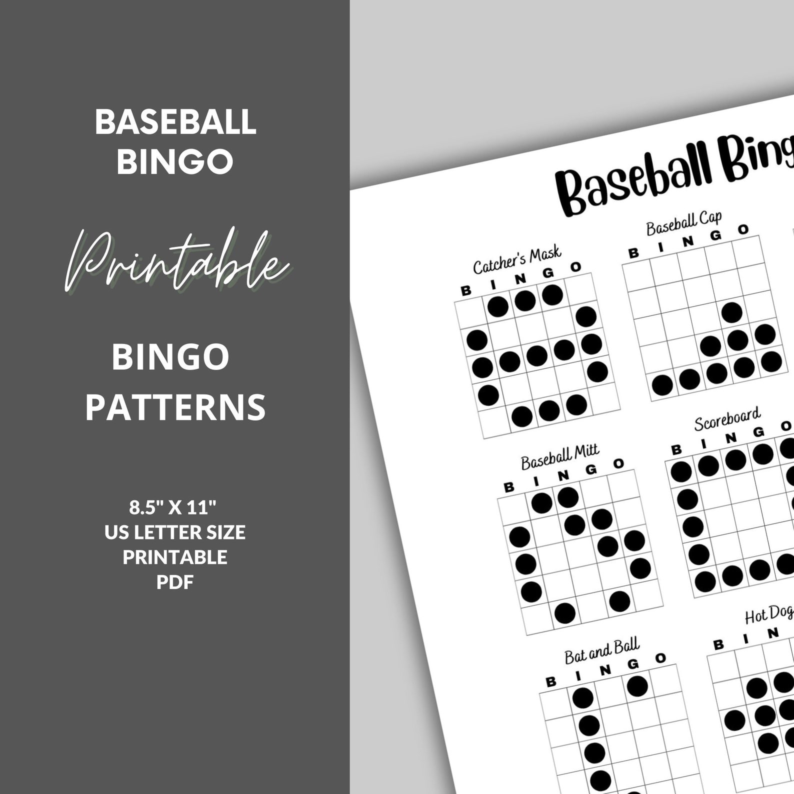 Bingo Patterns | Baseball Bingo | Printable Bingo Games | Bingo Game ...