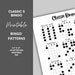 Bingo Patterns Classic 5 Bingo Printable Bingo Games Bingo Game ...