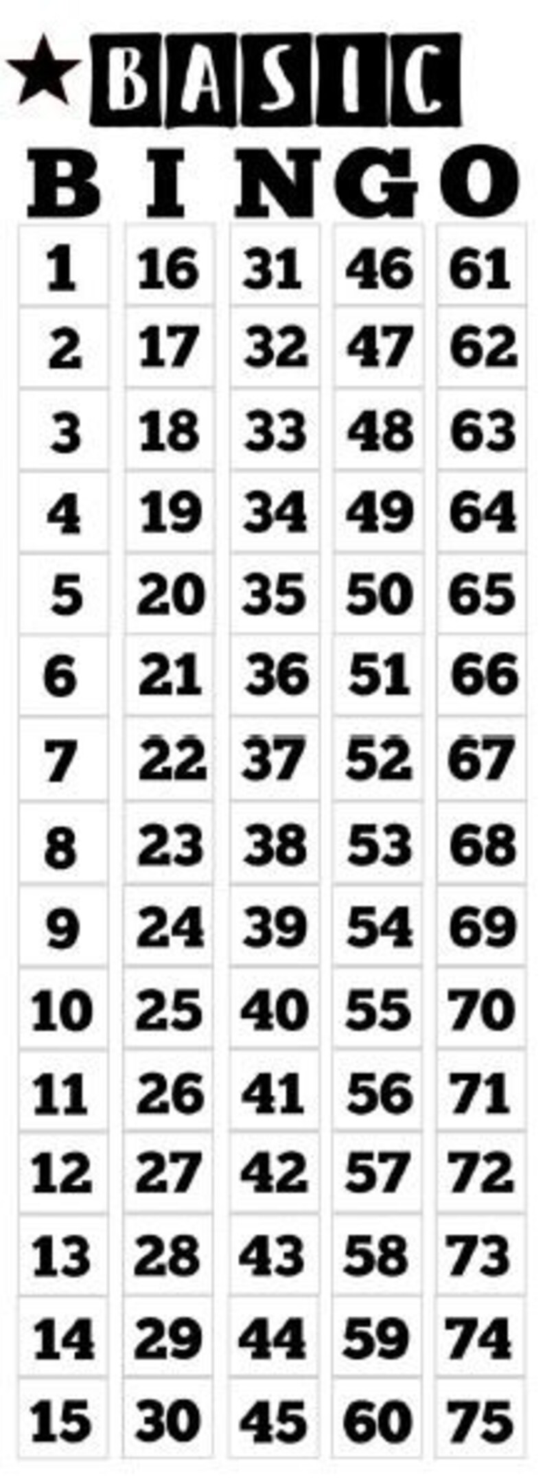 Bingo Card Set Basic Bingo Card Set With Fun Patterns - Etsy