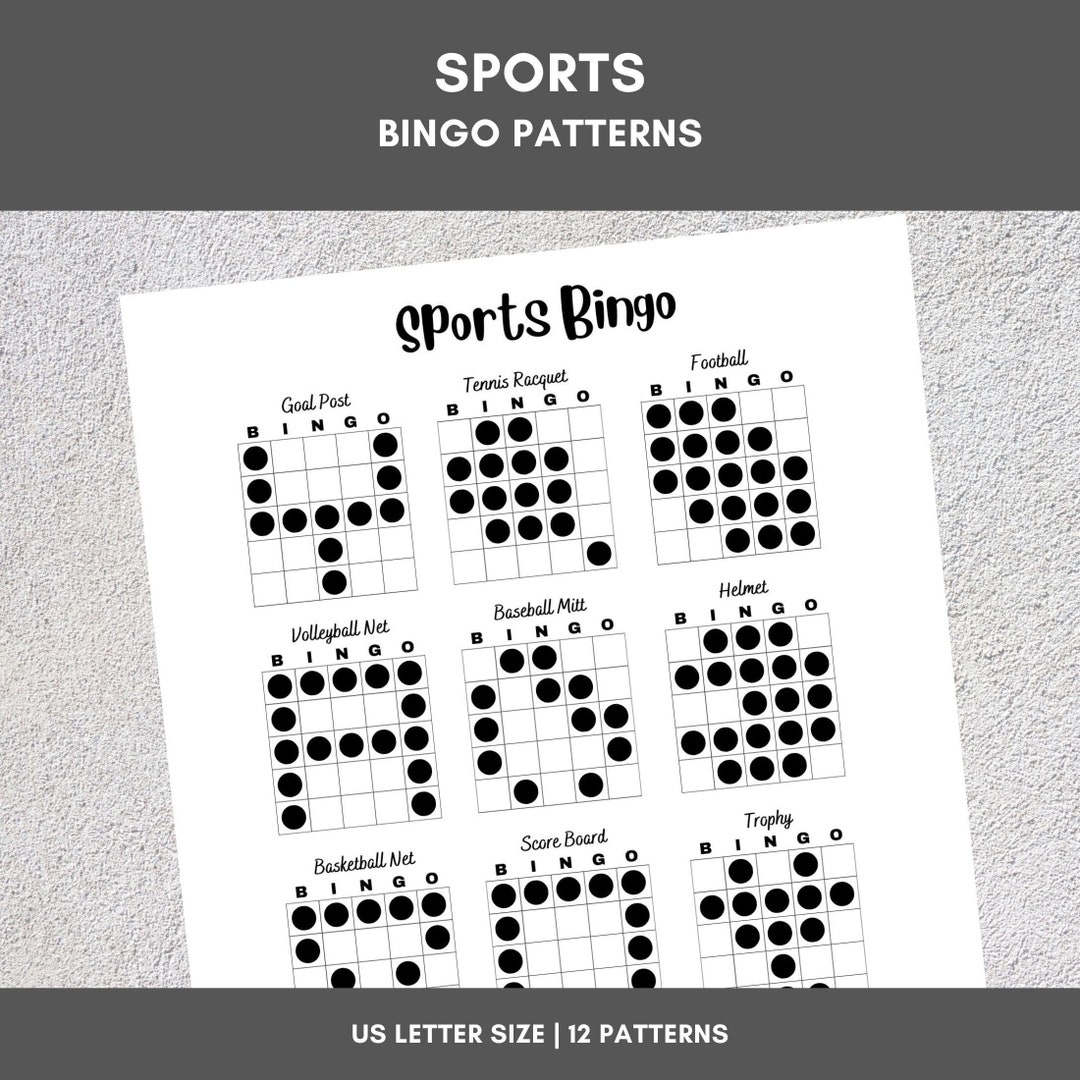 Bingo Patterns | Sports Bingo | Printable Bingo Games | Bingo Game ...