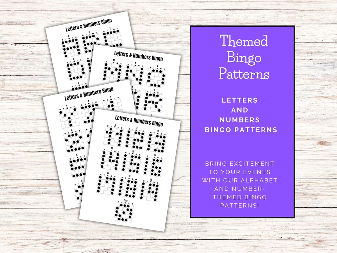 Printable Bingo Patterns BUNDLE | Letters & Numbers Bundle Bingo ...