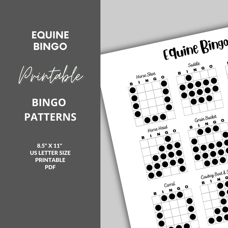 Bingo Patterns | Equine Bingo | Printable Bingo Games | Bingo Game ...