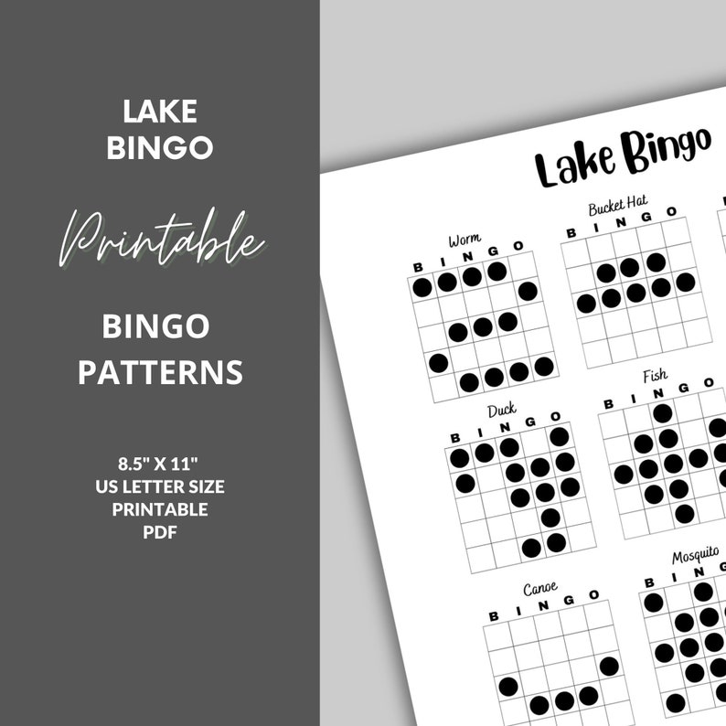 Bingo Patterns | Lake Bingo | Printable Bingo Games | Bingo Game ...