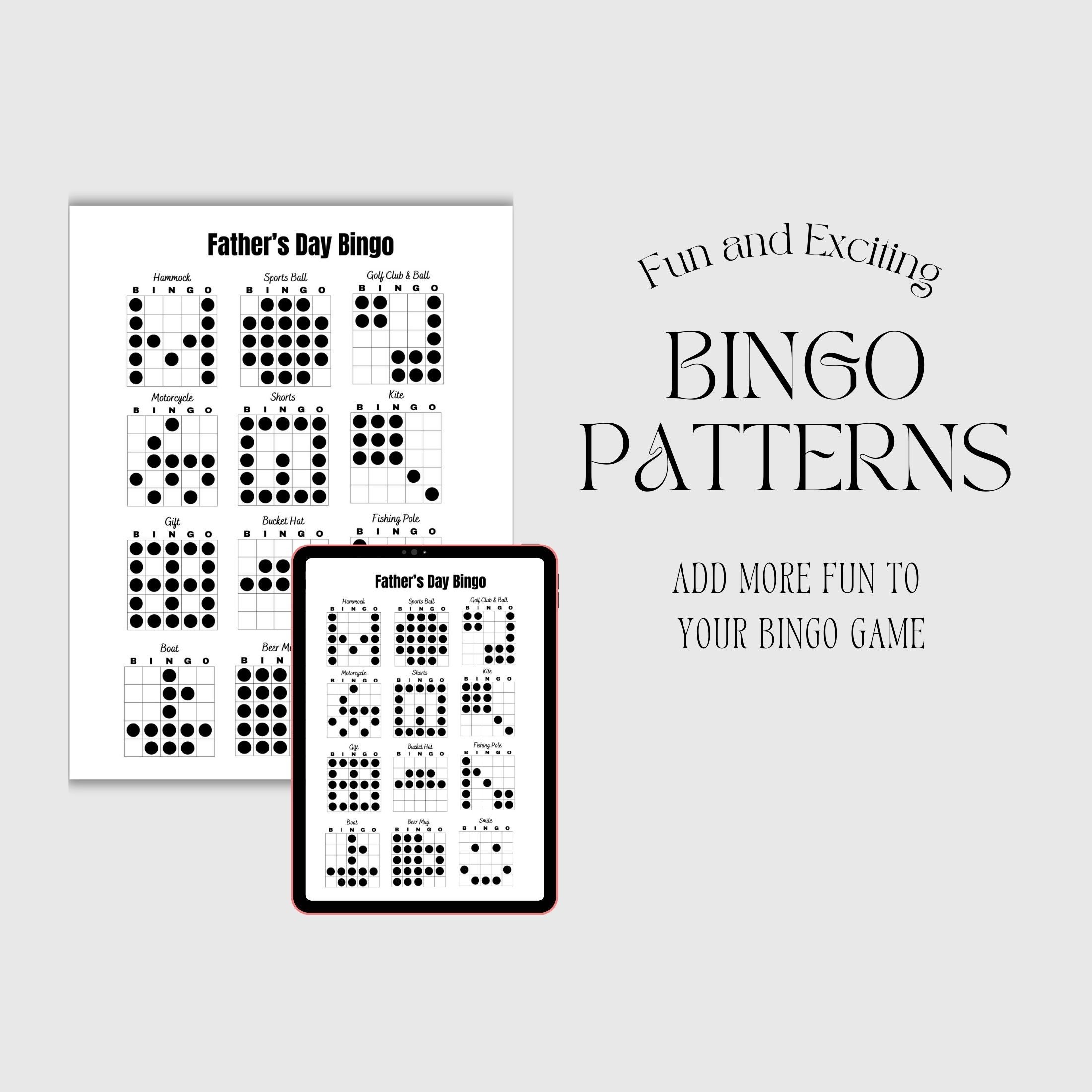 Bingo Patterns | Father's Day Bingo | Printable Bingo Games | Bingo ...