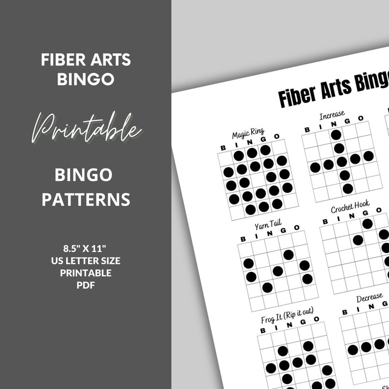 Bingo Patterns | Fiber Arts Bingo | Printable Bingo Games | Bingo Game ...