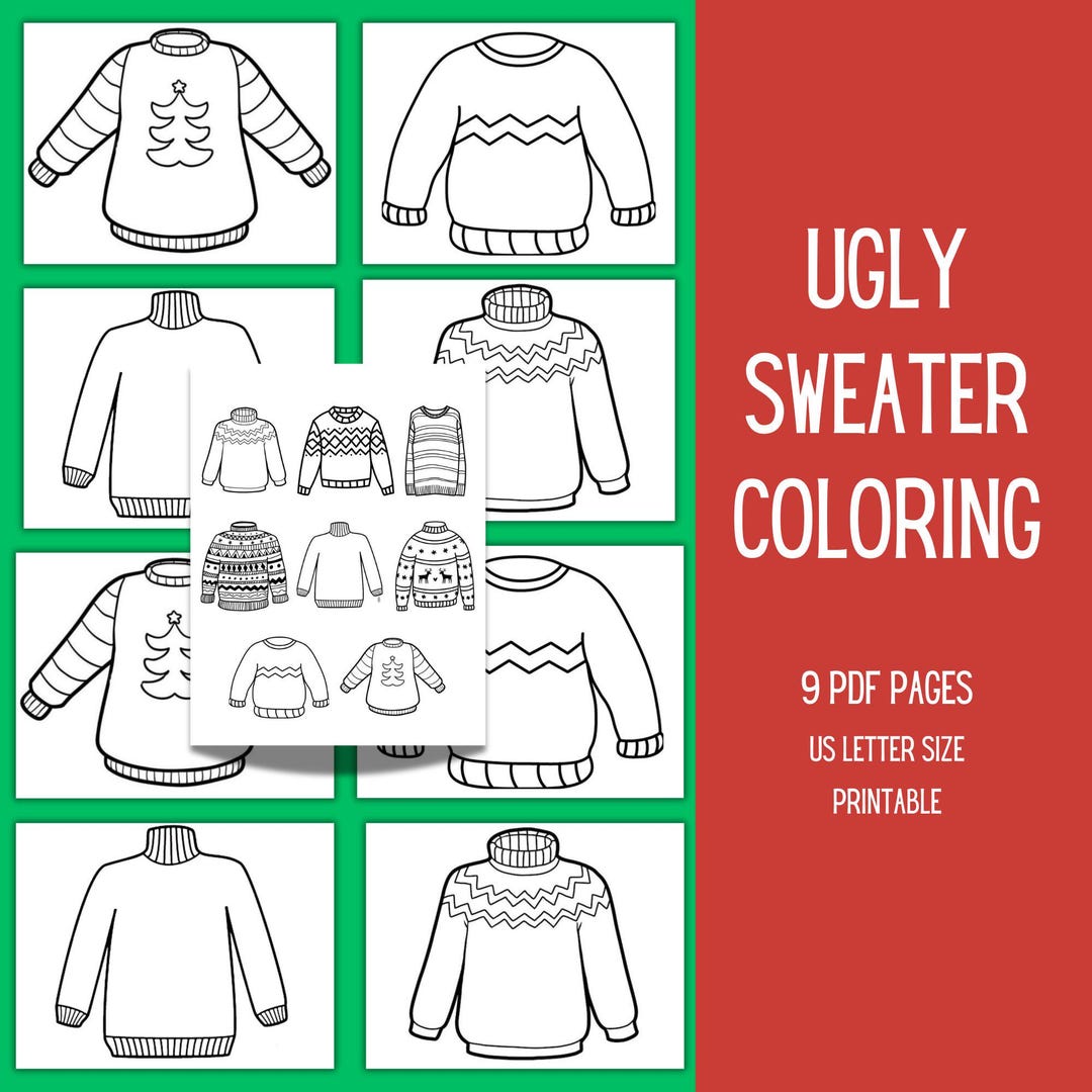 Ugly Sweater Coloring Pages | Ugly Sweater Coloring Contest | Ugly ...