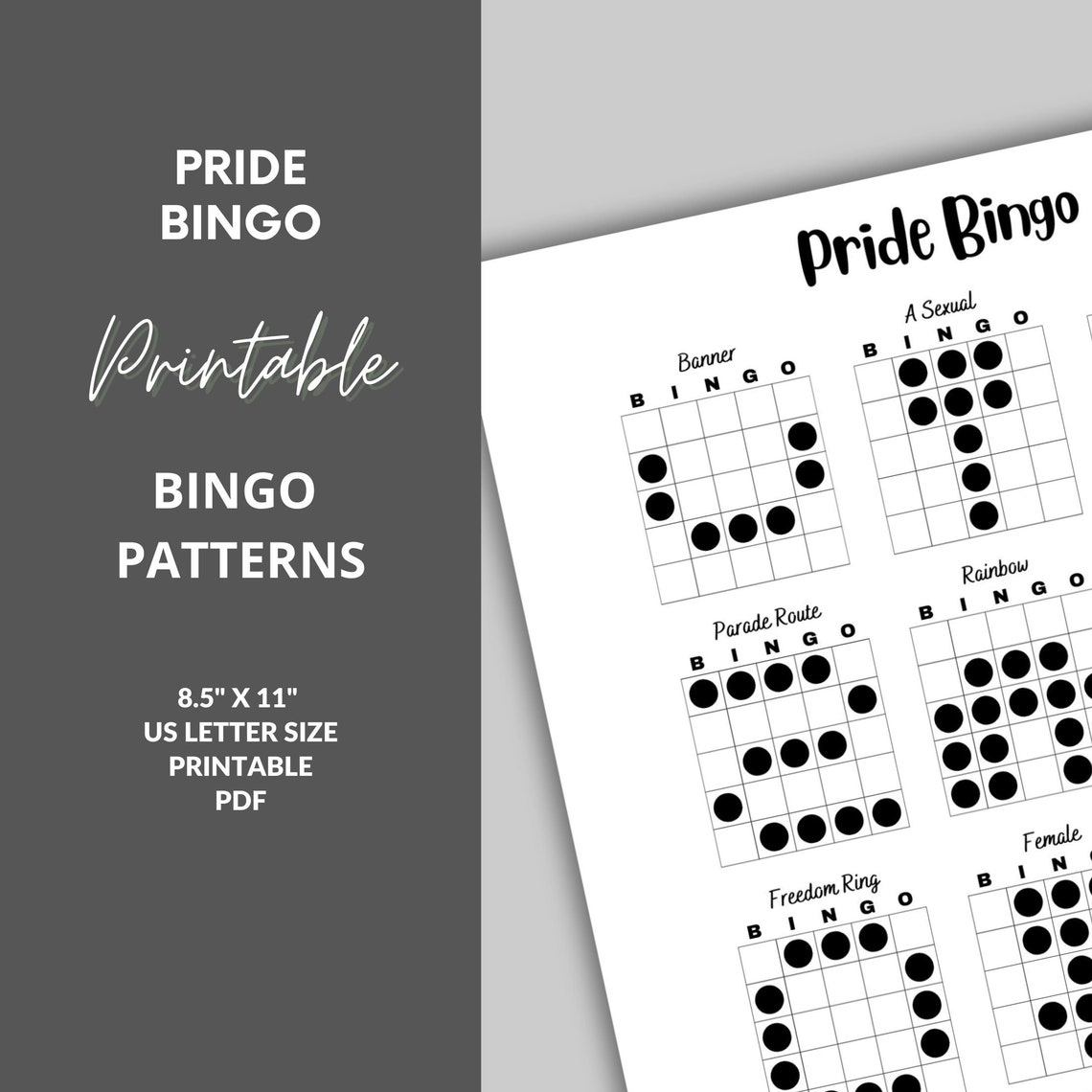 Bingo Patterns Pride Bingo Printable Bingo Games Bingo Game Patterns ...