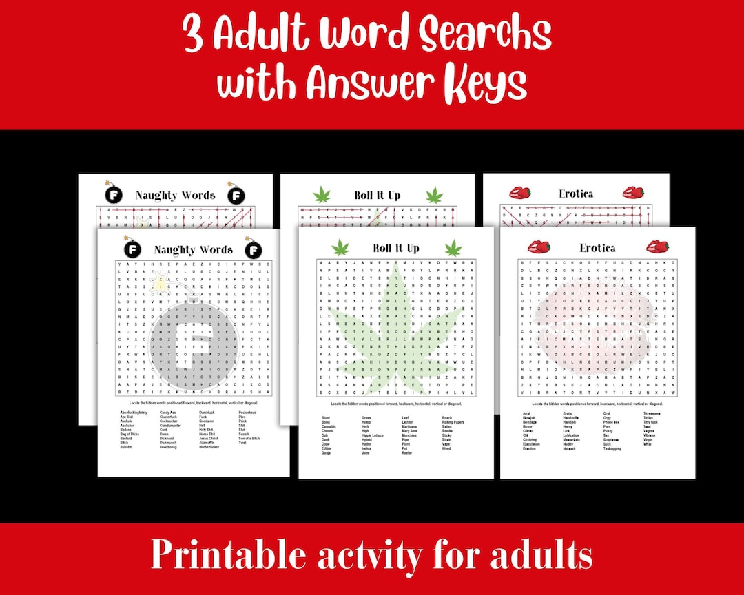 Mature Word Searches for Adults | Adult Word Search and Find | Cannabis ...