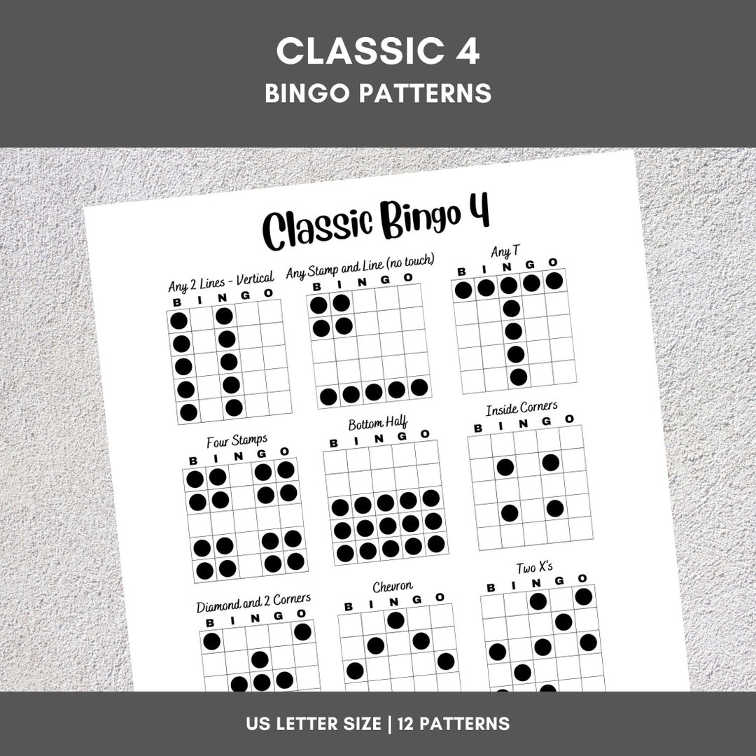 Bingo Patterns | Classic 4 Bingo | Printable Bingo Games | Bingo Game ...