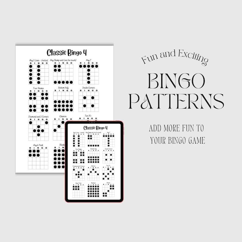 Bingo Patterns | Classic 4 Bingo | Printable Bingo Games | Bingo Game ...
