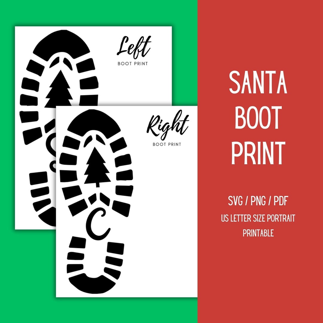 Santa Bootprint Template, Santa Bootprint Stencil, Santa Boot Prints ...