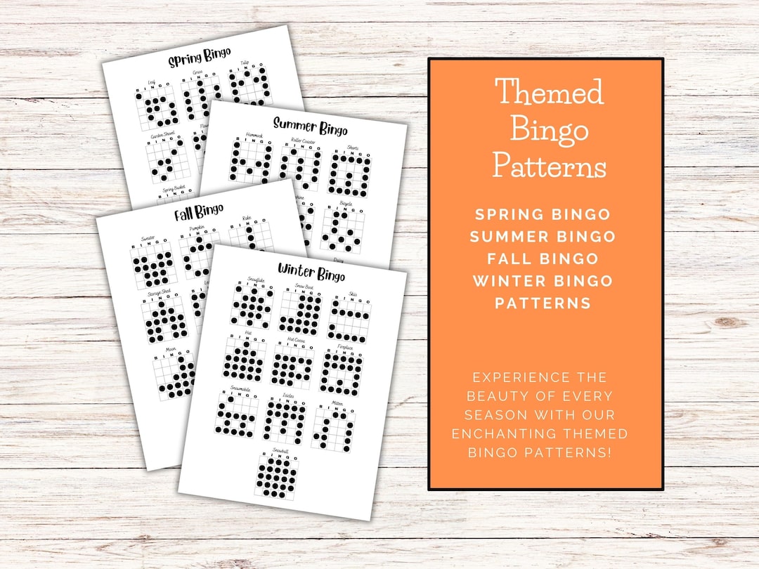 Seasonal Bingo Patterns: Spring, Summer, Autumn (fall), Winter | 40 ...