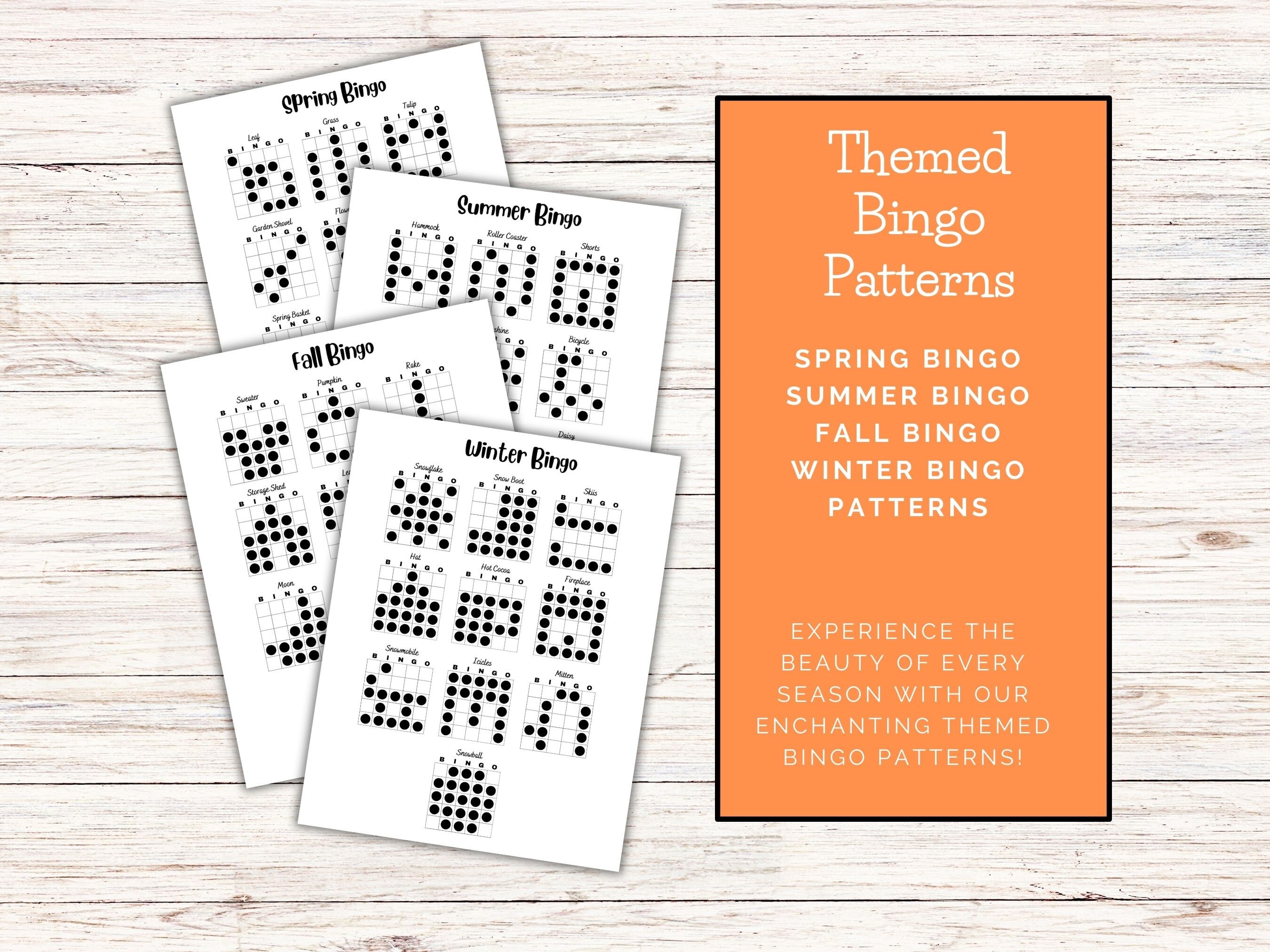 Seasonal Bingo Patterns: Spring, Summer, Autumn (fall), Winter | 40 ...