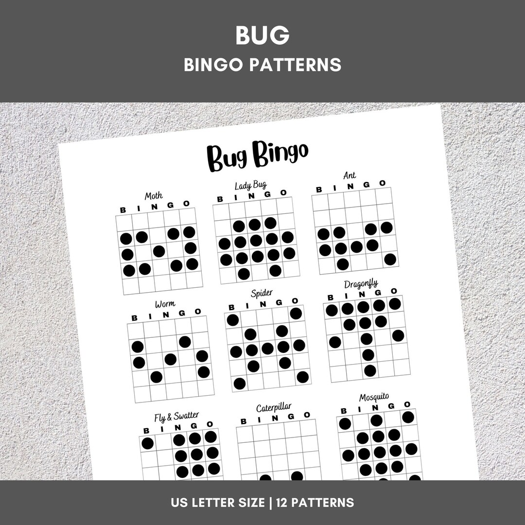 Bingo Patterns | Bug Bingo | Printable Bingo Games | Bingo Game ...