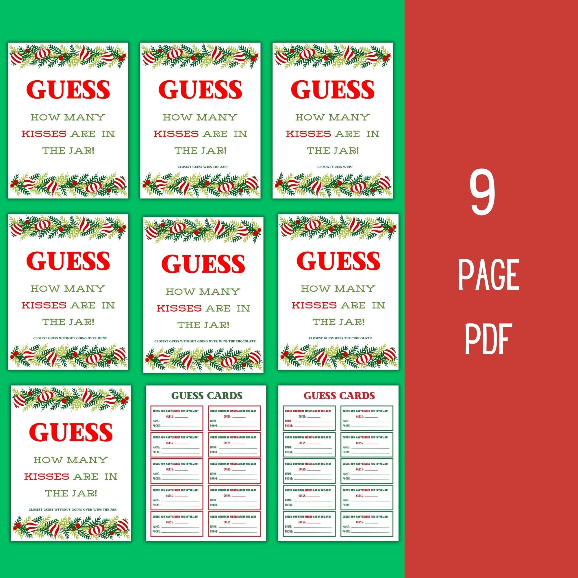 Guess How Many Game Guessing Game Candy Guessing Game Christmas Candy ...