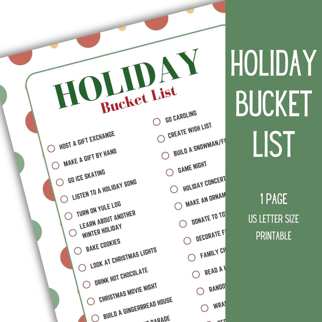 Holiday Bucket List | Christmas Bucket List | Holiday Activity List ...