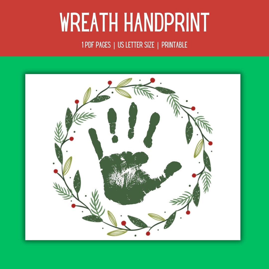 Wreath Handprint Craft, Christmas Craft, Handprint Art, Christmas ...