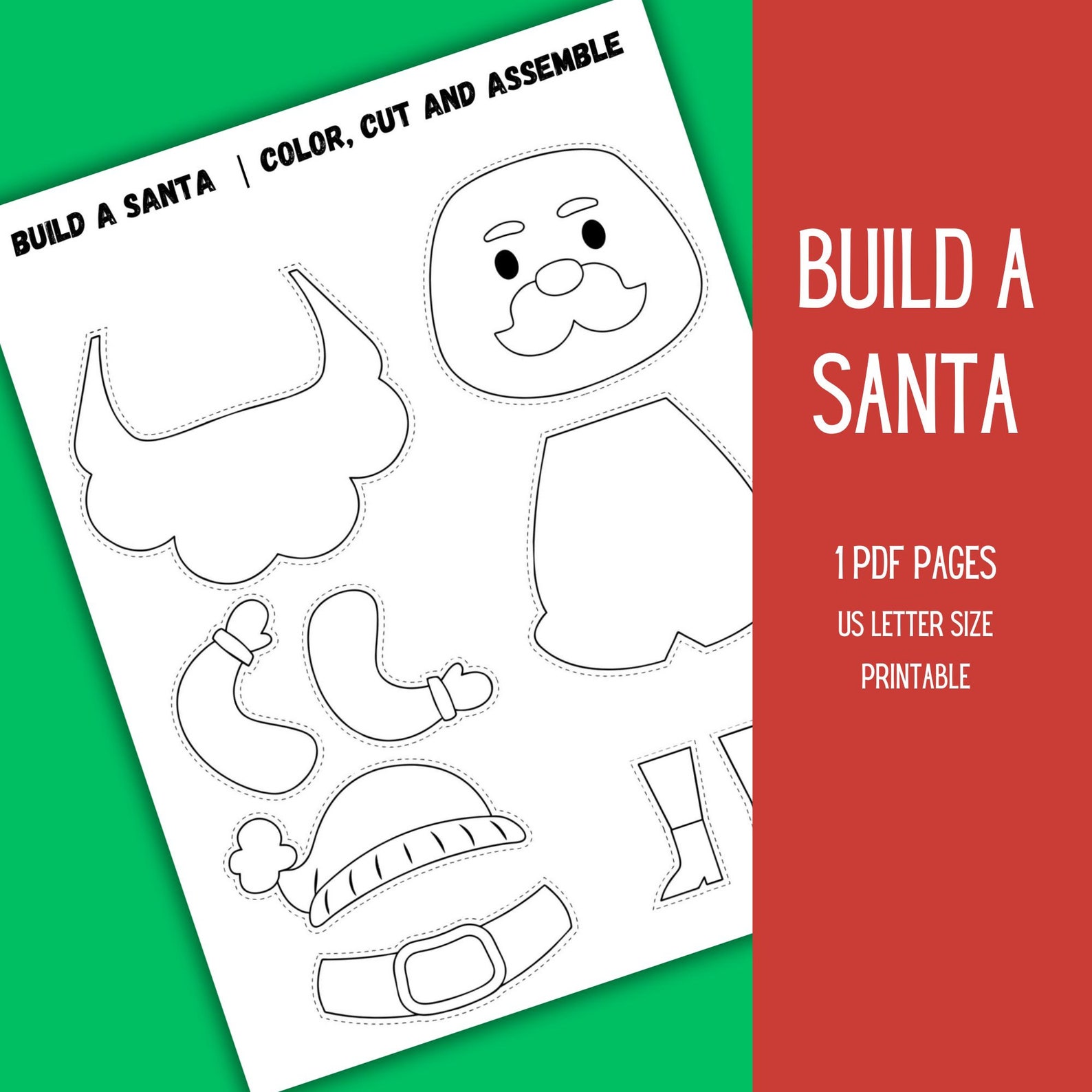 Build A Santa, Christmas Craft, Build a Santa Printable Craft ...