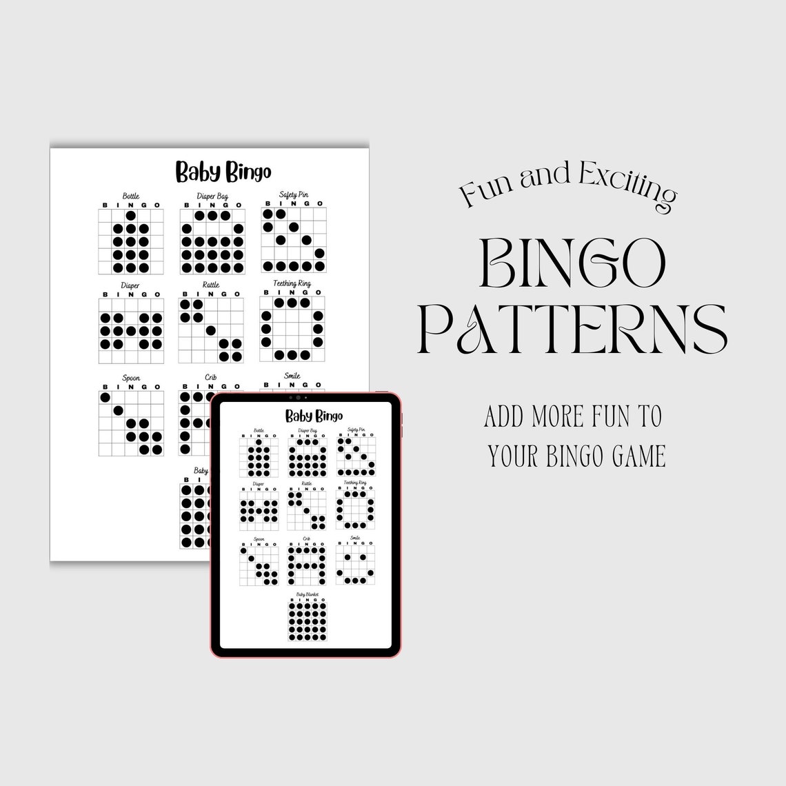 Bingo Patterns Baby Bingo Printable Bingo Games Bingo Game Patterns ...