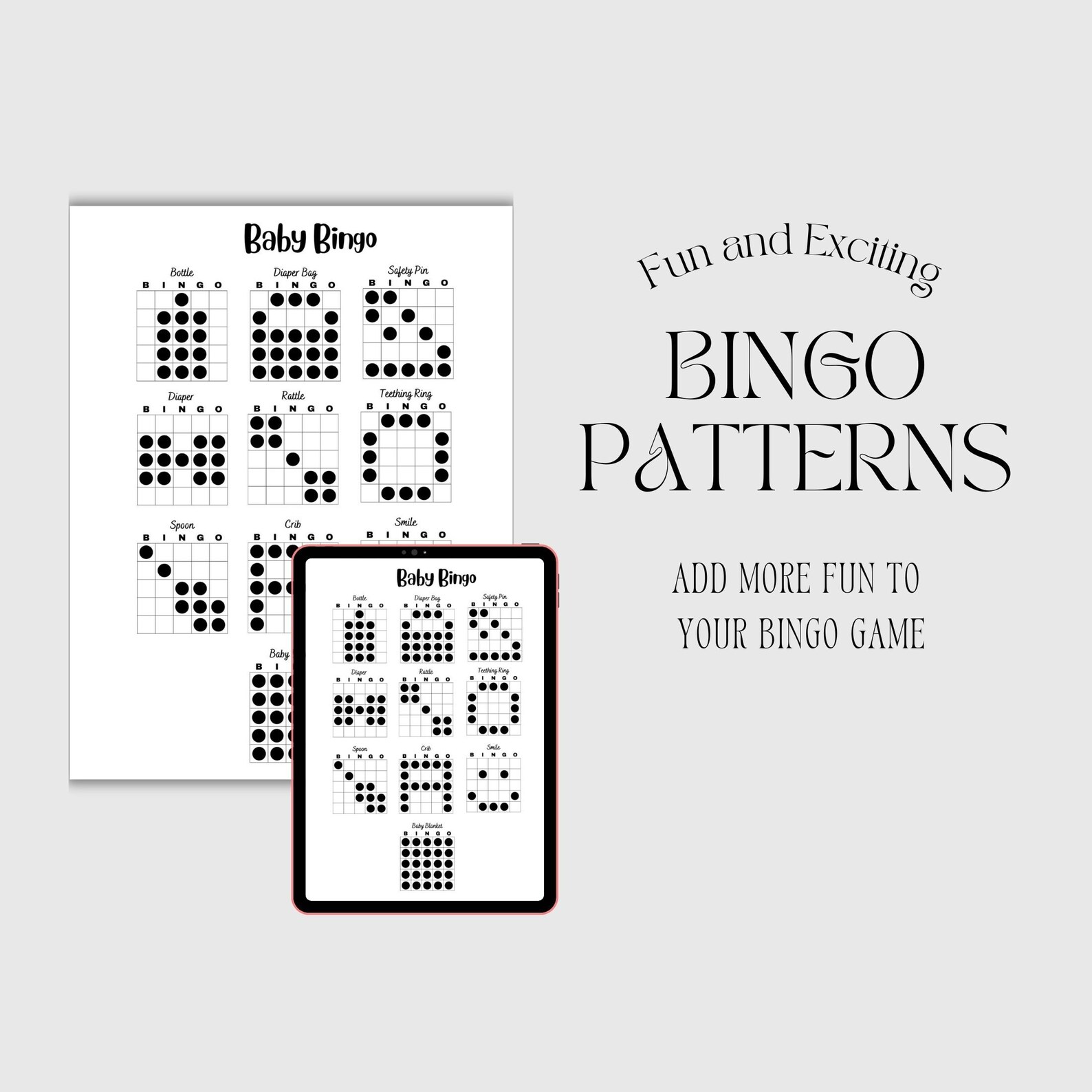 Bingo Patterns | Baby Bingo | Printable Bingo Games | Bingo Game ...