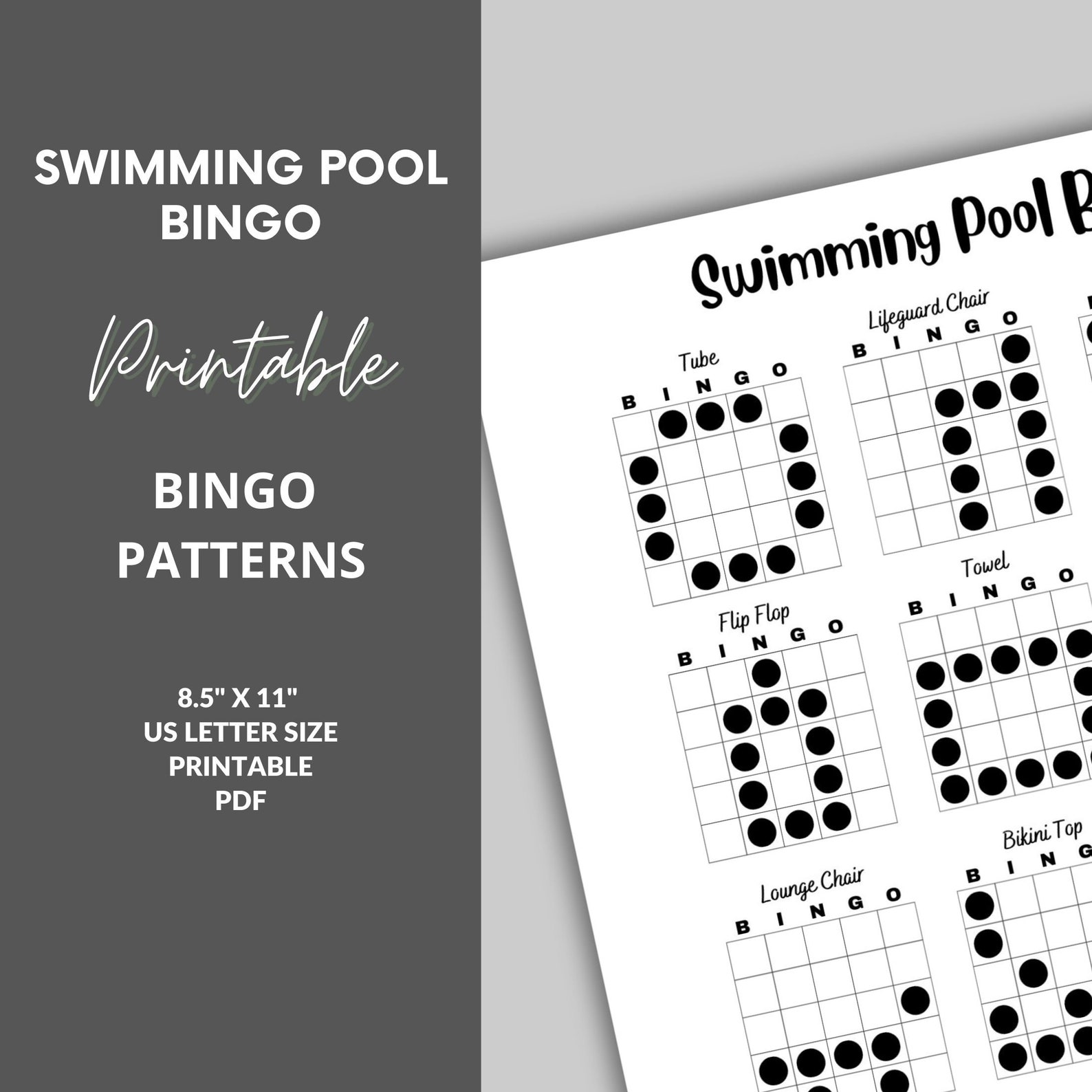 Bingo Patterns | Swimming Pool Bingo | Printable Bingo Games | Bingo ...
