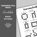 Bingo Patterns | Swimming Pool Bingo | Printable Bingo Games | Bingo ...