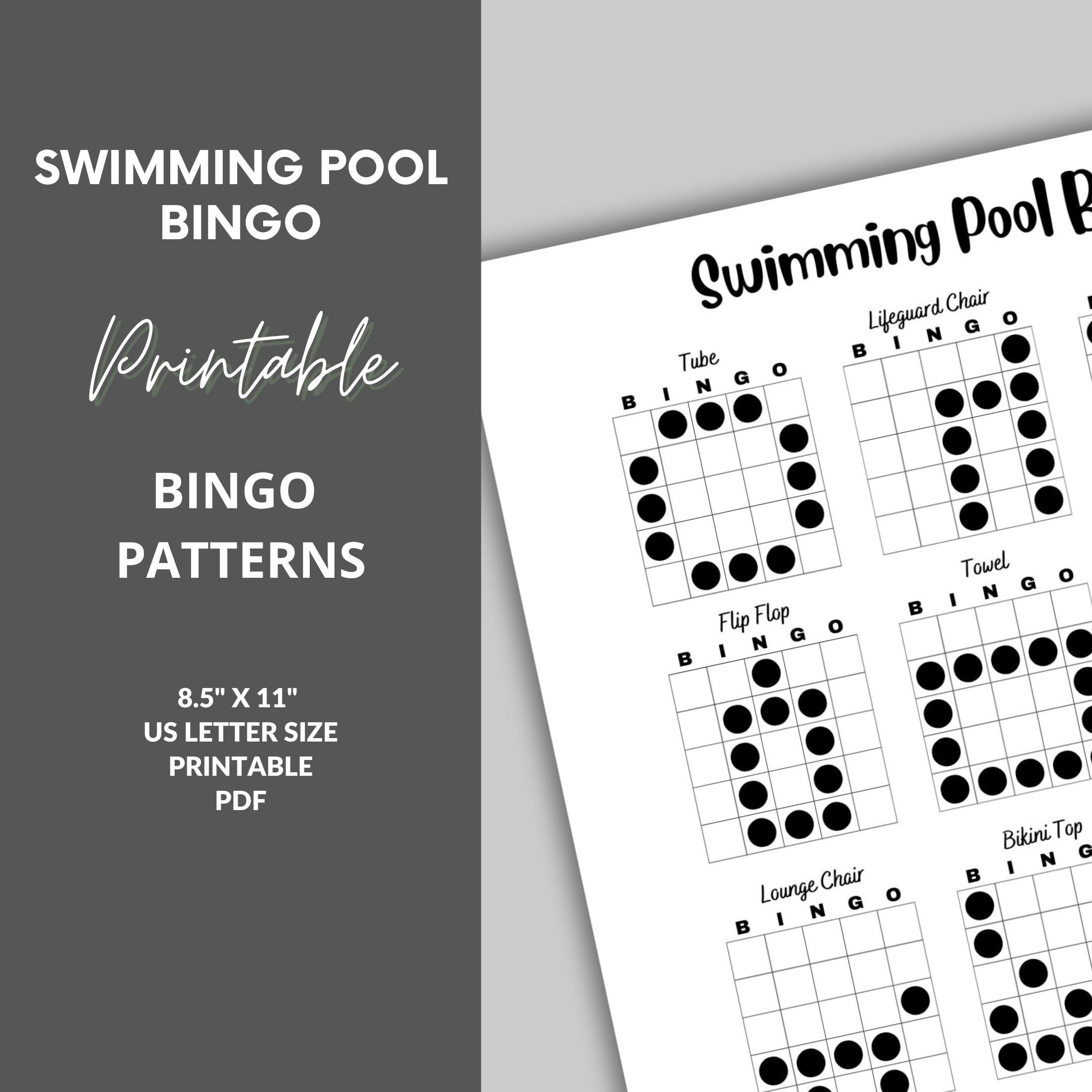 Bingo Patterns | Swimming Pool Bingo | Printable Bingo Games | Bingo ...