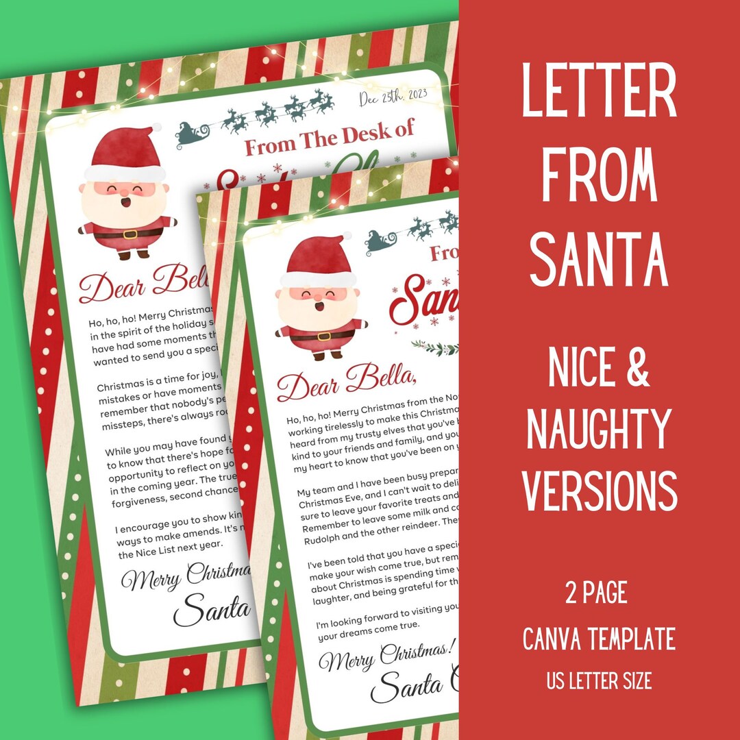 Carta de Santa / Carta de Santa Imprimible / Carta de Santa / - Etsy España