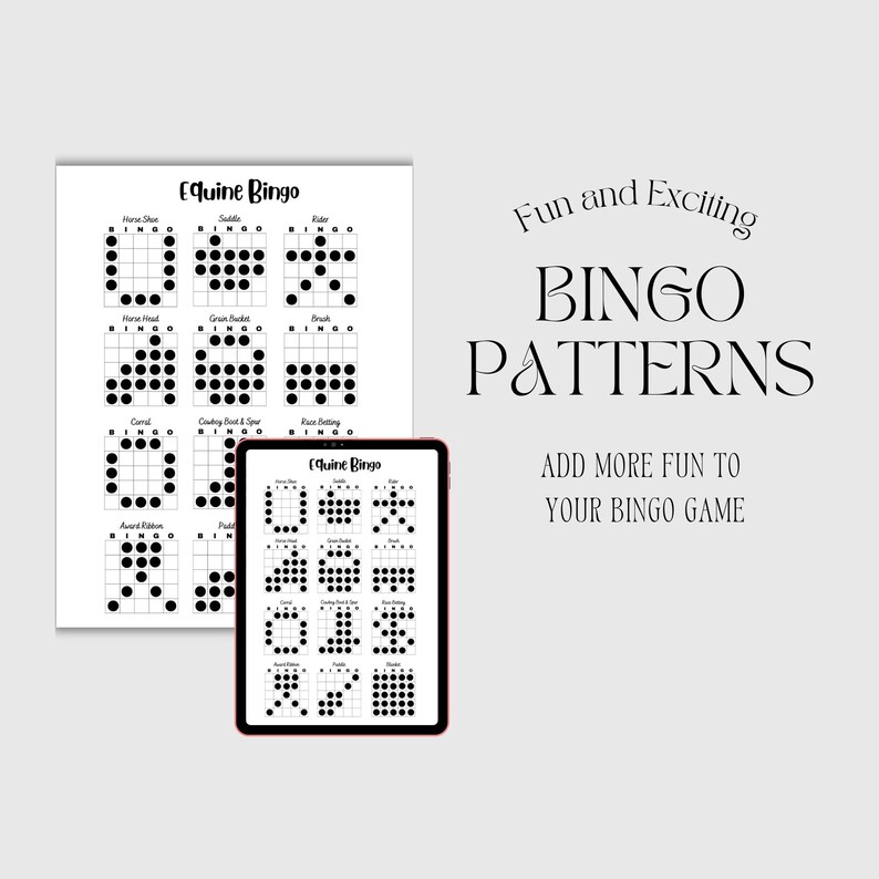 Bingo Patterns | Equine Bingo | Printable Bingo Games | Bingo Game ...