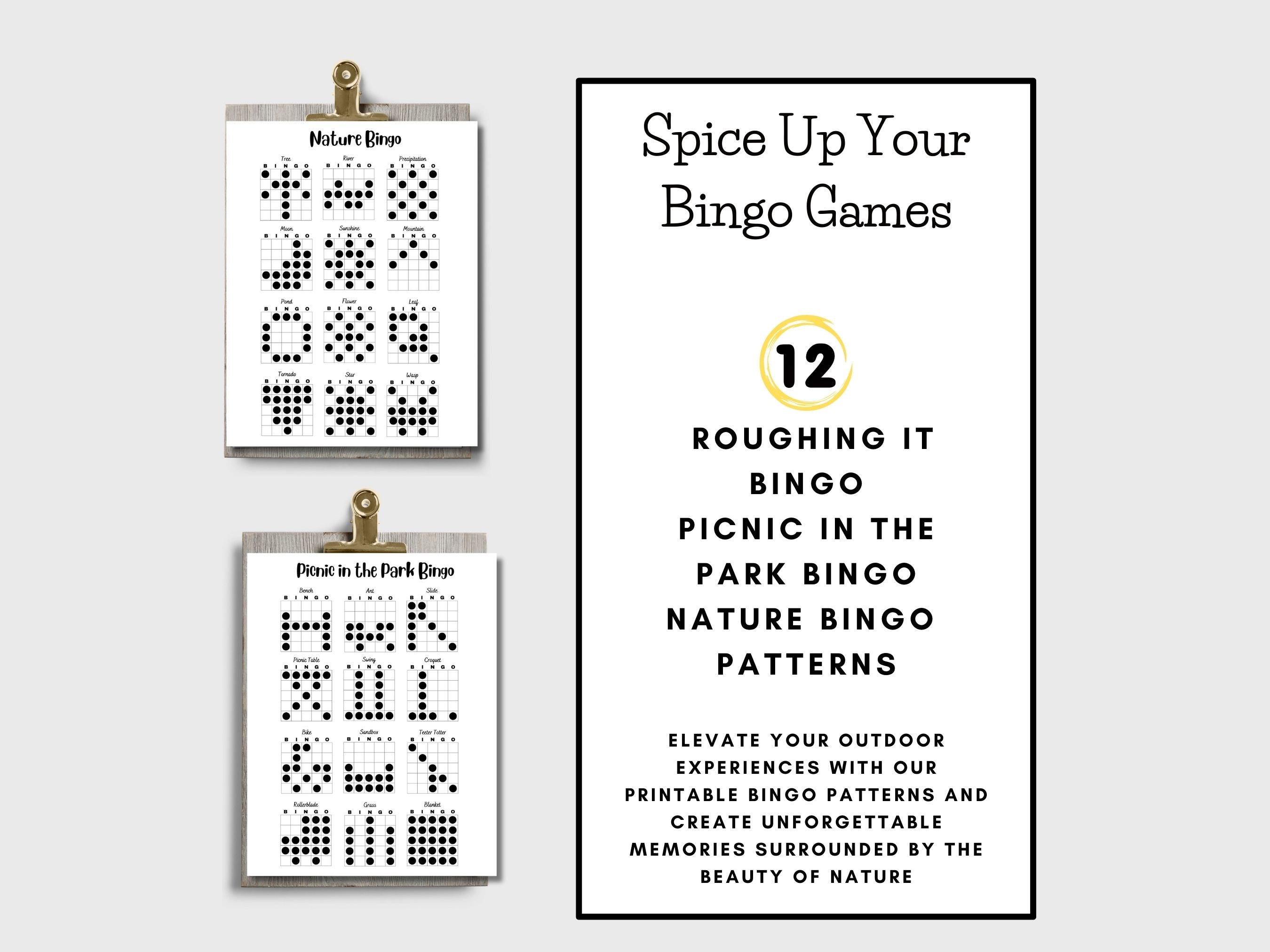 Printable Bingo Patterns BUNDLE | Outdoor Bundle | Party, Event ...
