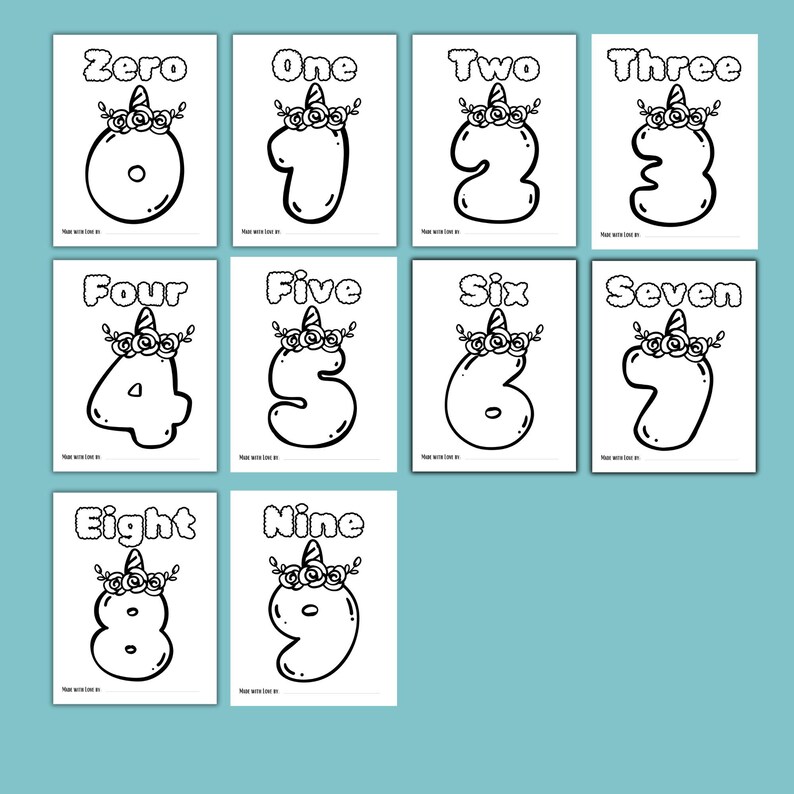 Baby's First Book of Numbers Baby Shower Coloring Book Sheet Pages ...