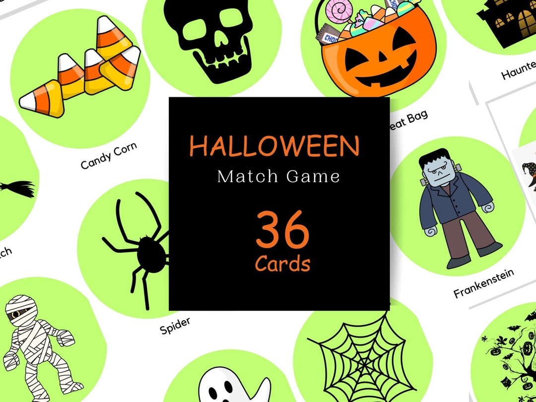 Halloween Match Game Halloween Memory Game Children's Halloween ...