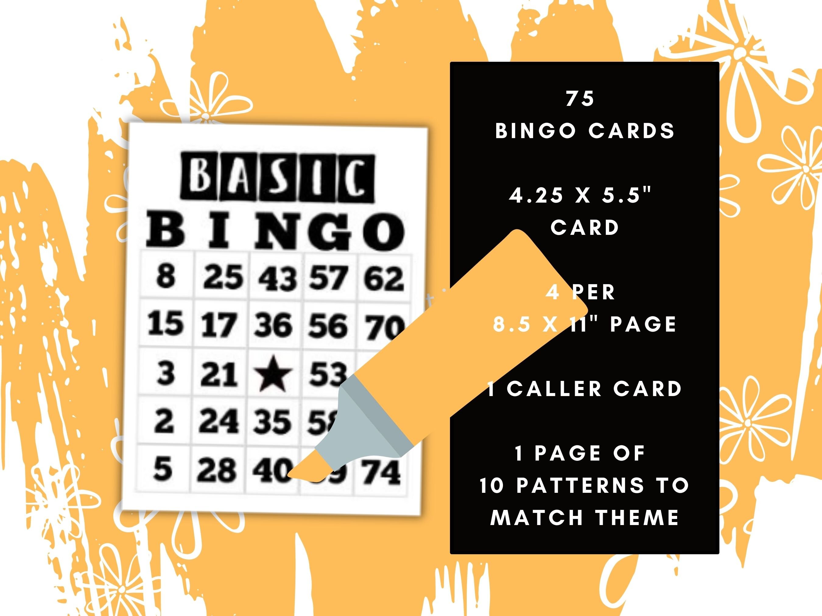 Basic 75 Card Bingo Card Set | Basic Bingo Card Set | Classic Patterns ...