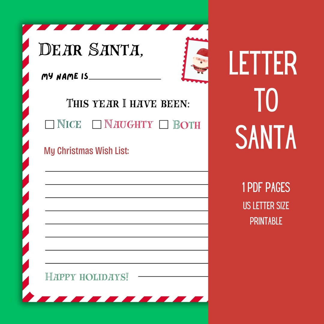 Carta a Santa / Carta a Santa Imprimible / Querido Santa / Carta al ...