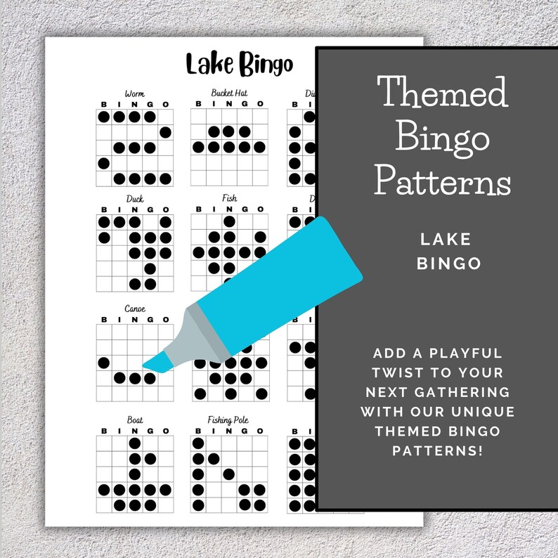 Bingo Patterns | Lake Bingo | Printable Bingo Games | Bingo Game ...