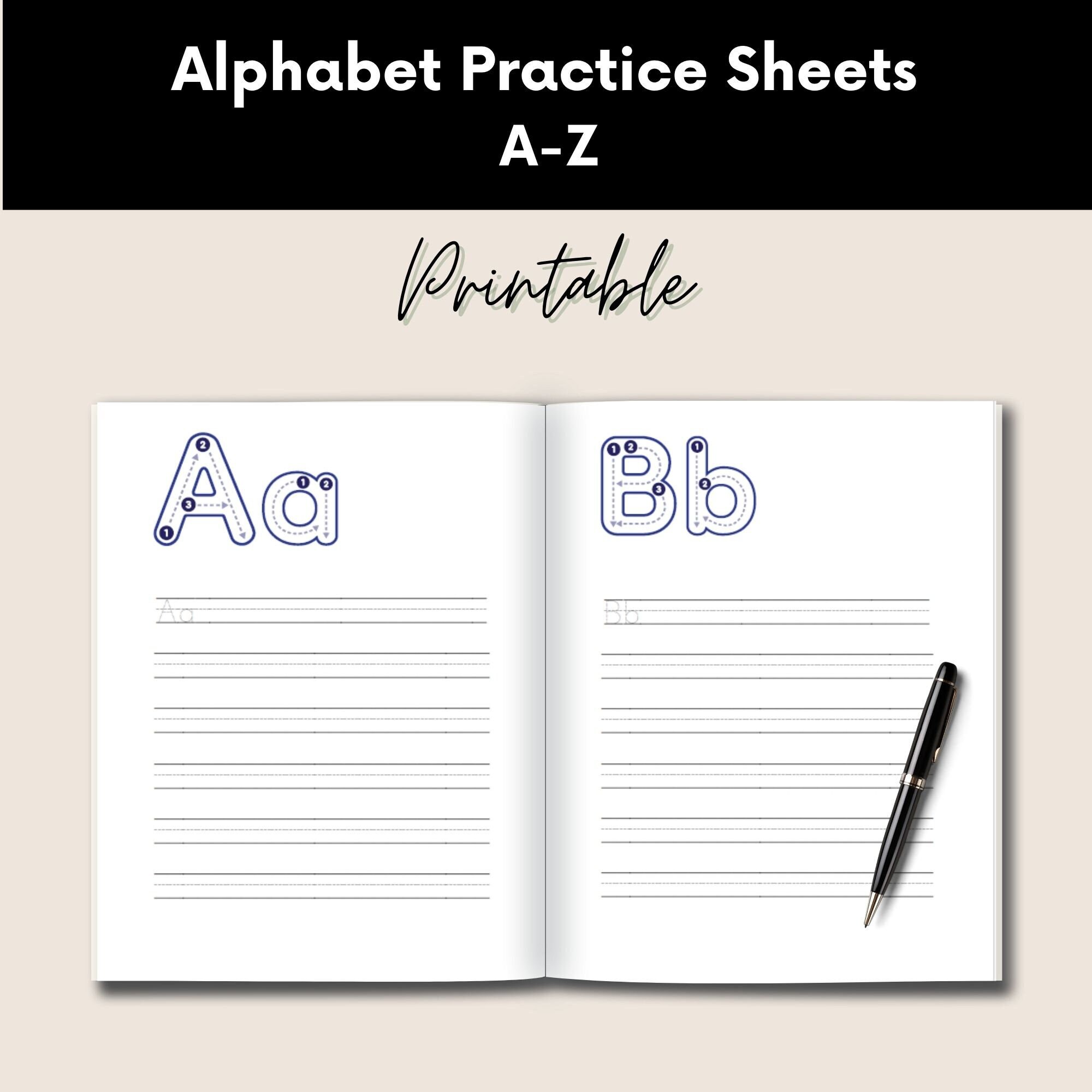 Alphabet Practice Sheets Letter Tracing Worksheets Alphabet Writing ...