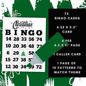 Christmas Bingo Card Set 75 Card Bingo Card Set Christmas Bingo ...