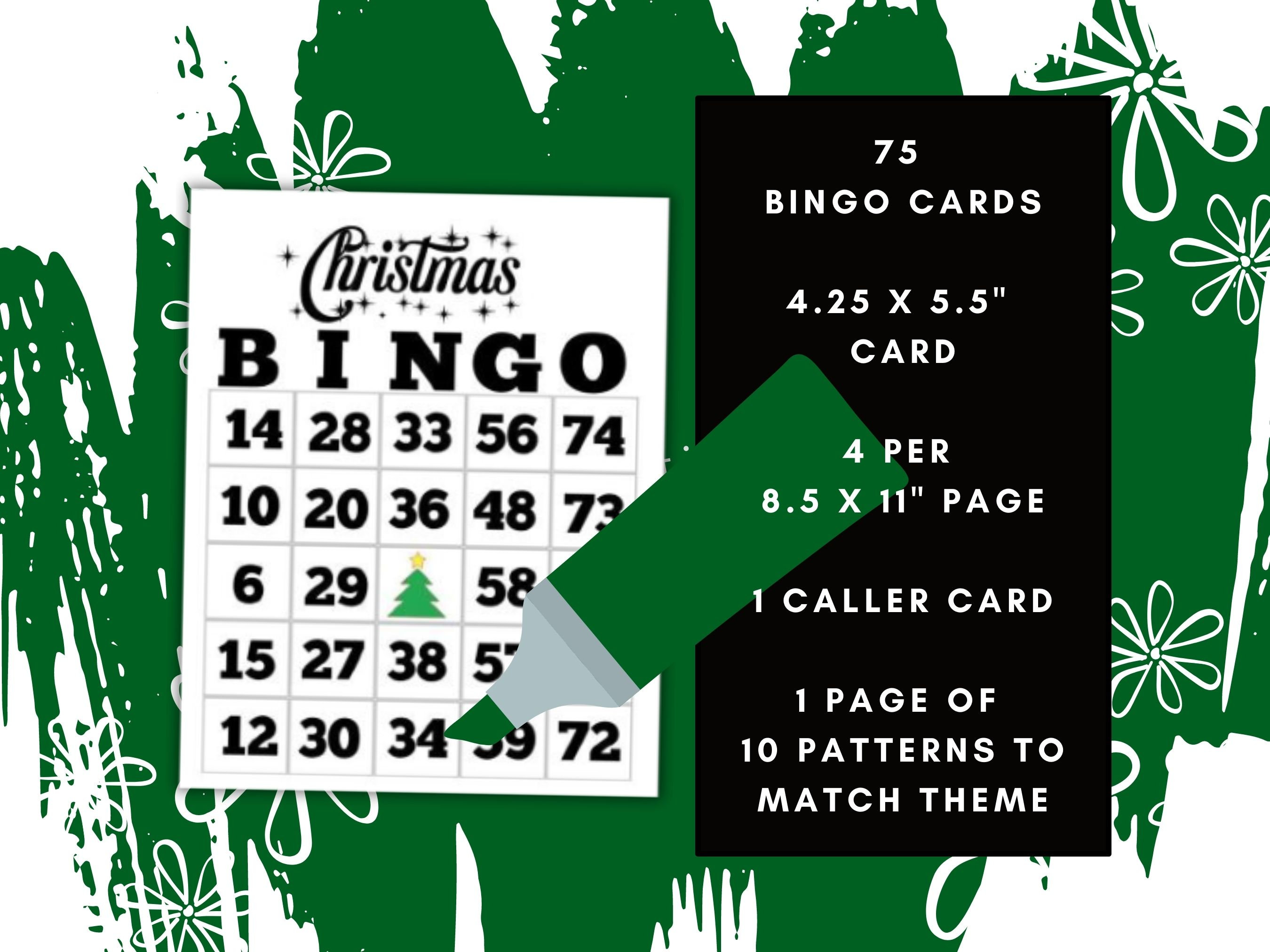 Christmas Bingo Card Set 75 Card Bingo Card Set Christmas Bingo ...