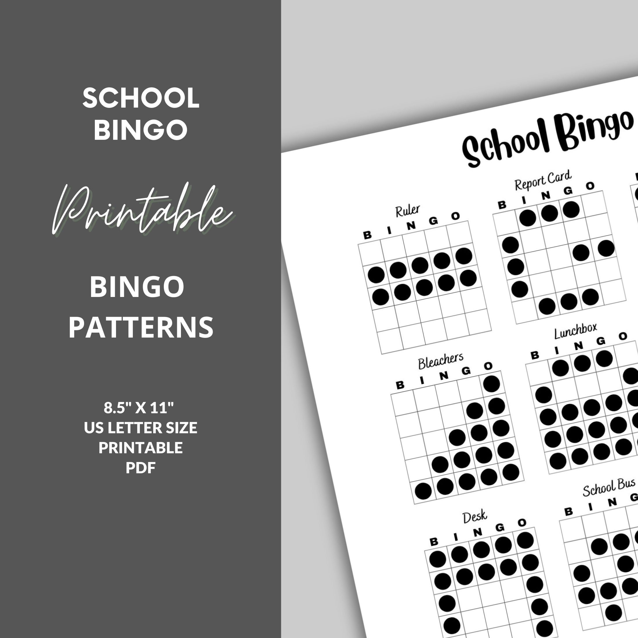 Bingo Patterns | School Bingo | Printable Bingo Games | Bingo Game ...
