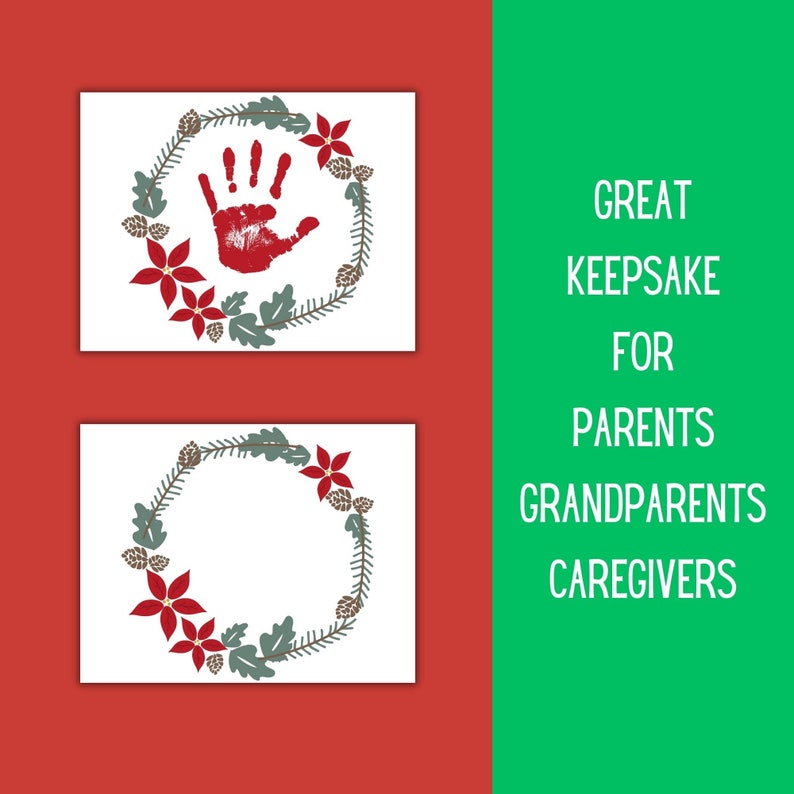 Wreath Handprint Craft, Christmas Craft, Handprint Art, Christmas ...