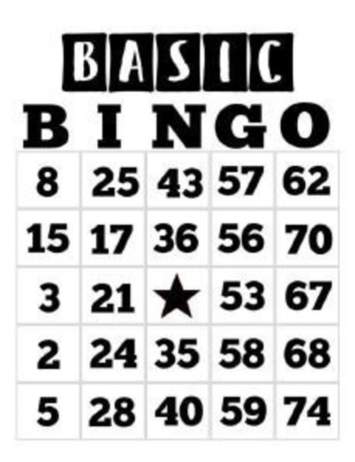 Bingo Card Set Basic Bingo Card Set With Fun Patterns - Etsy