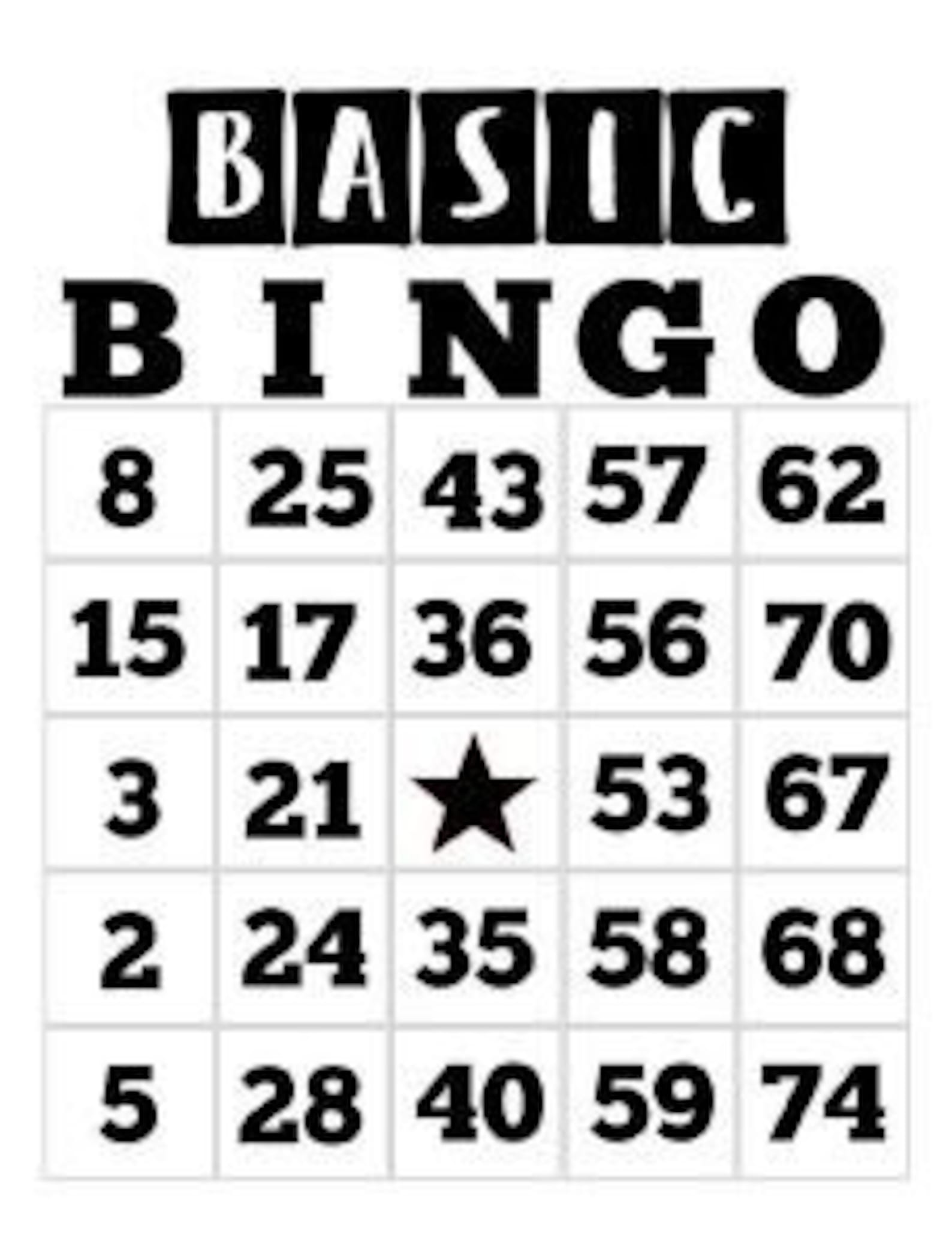 Bingo Card Set Basic Bingo Card Set With Fun Patterns - Etsy